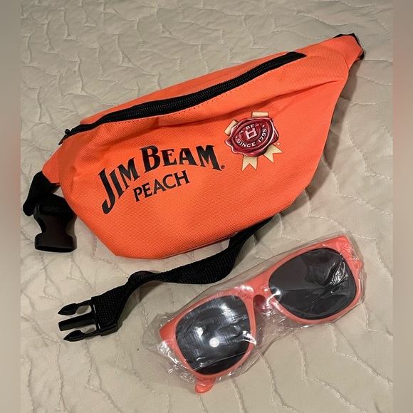Bags | New Jim Beam Peach Fanny Pack Bag Sunglass Set | Poshmark